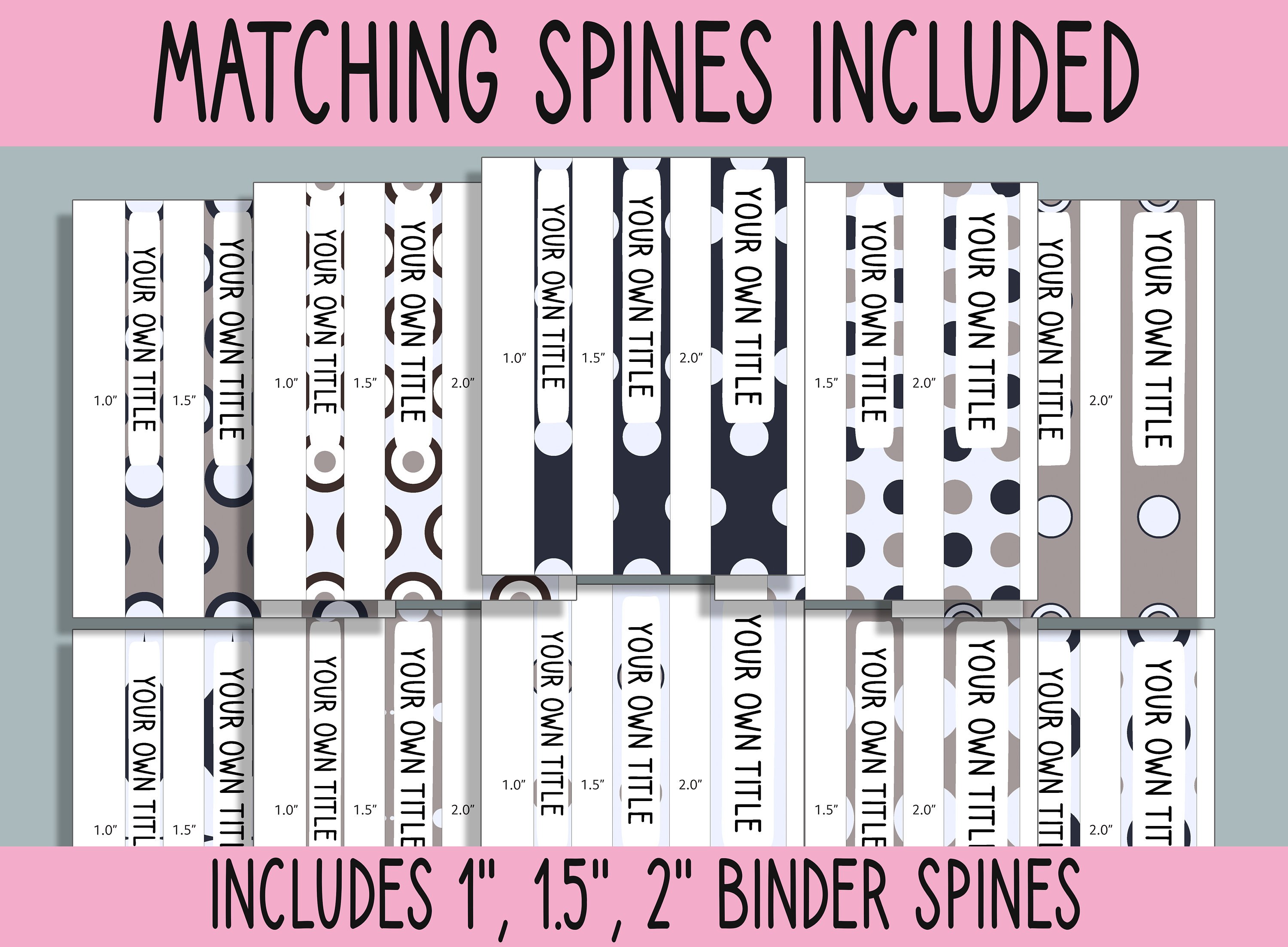 10 Editable Polka Dots Binder Covers Includes 1 1.5 2 - Etsy