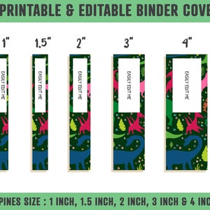 Dinosaur Binder Cover, 10 Printable & Editable Covers+spines, Binder ...