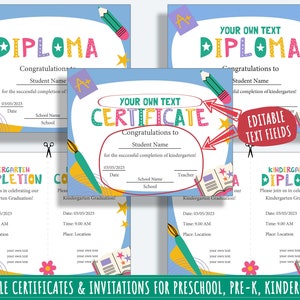 Preschool Certificate End of the Year, Editable Preschool Certificates ...