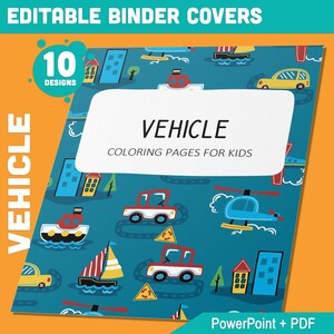10 Editable Vehicle Binder Covers, Includes 1, 1.5, 2" Spines ...