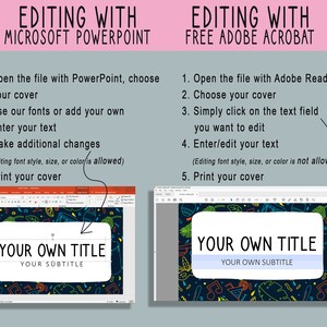 10 Editable Sea Animals Binder Covers, Includes 1", 1.5", 2" Spines ...