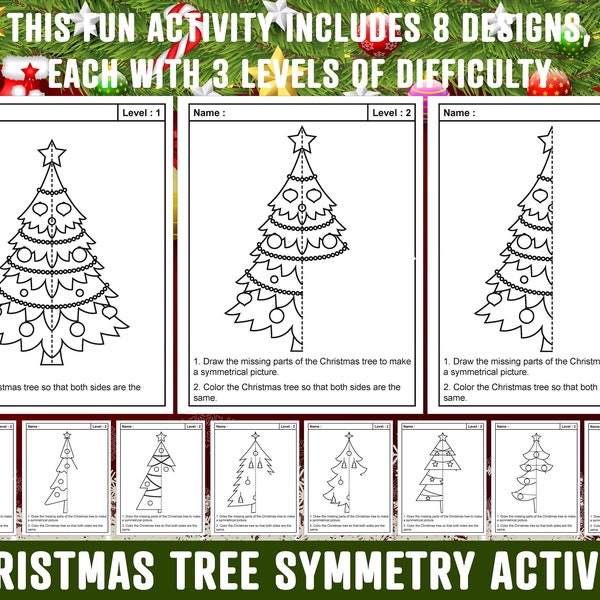 Christmas Worksheet Lines - Etsy