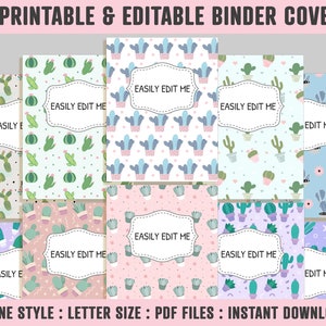 Binder Cover Printable Editable, 10 Binder Covers+spines, Binder ...