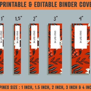 Autumn Leaves and Berries Binder Cover, 10 Printable/editable Binder ...