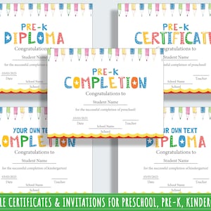 Fun and Colorful Certificate and Invitation Collection: 37 Editable ...