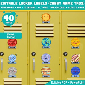 Editable Locker Labels (cubby Name Tags), Solar System Planets, Back to ...