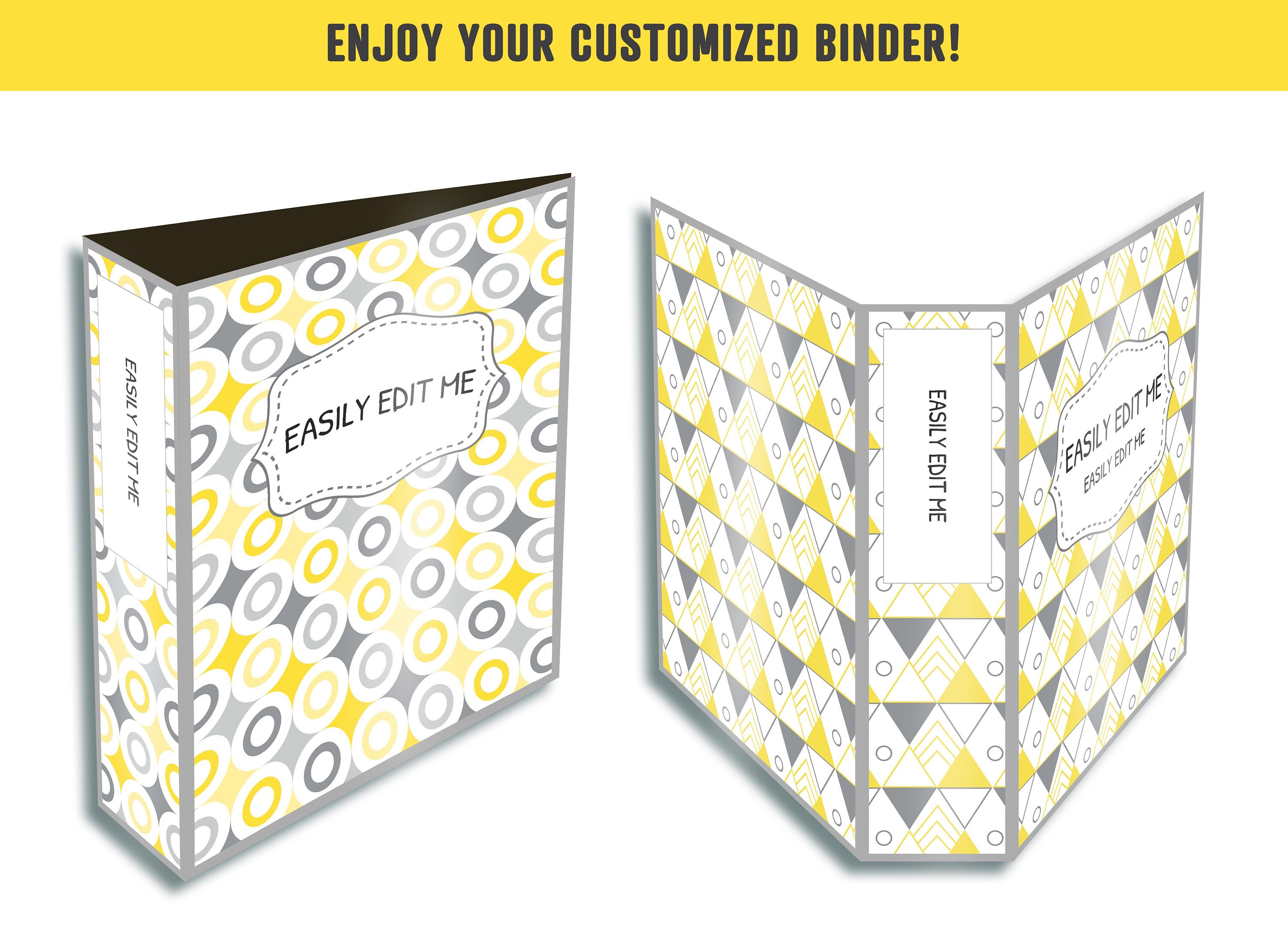 Binder Cover Printable Editable 10 Coversspines Binder - Etsy