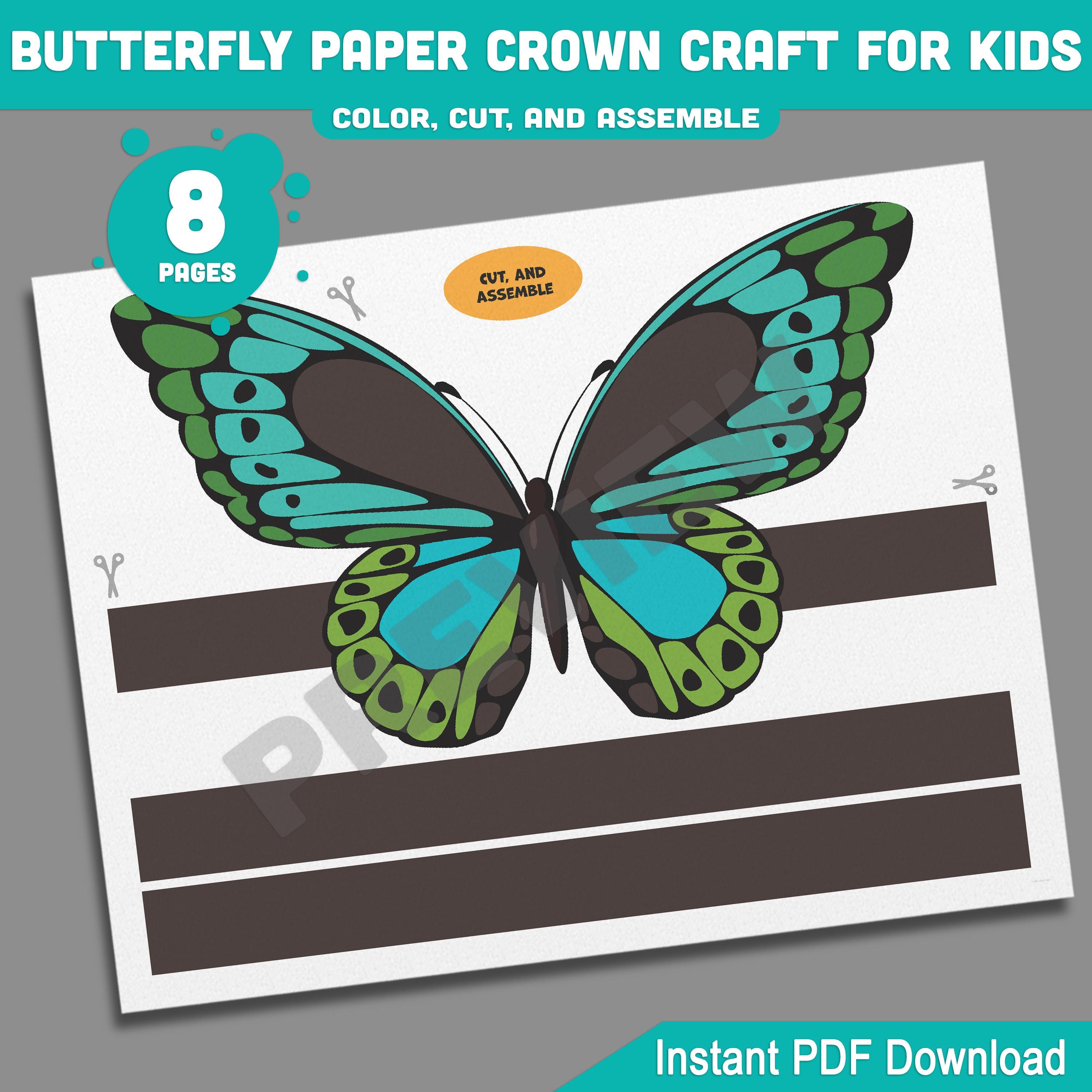 Butterfly Paper Crown Craft for Kids – 4 Fun Spring Headband and Hat ...