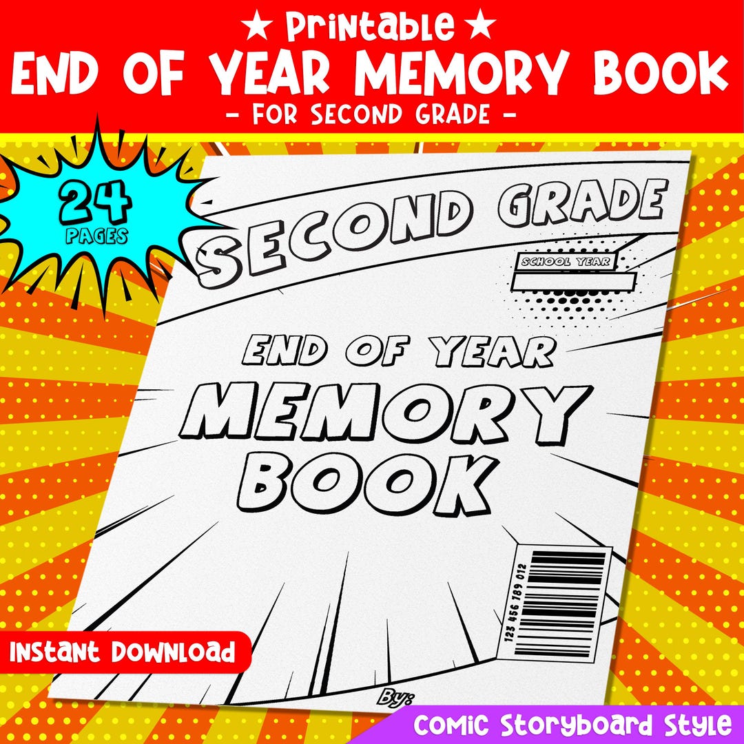 End of the Year Memory Book for Second Grade (2nd Grade), Fun Comic ...