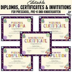 37 Editable Pre K Graduation Diploma, Preschool, Kindergarten ...