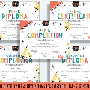 Customizable Diplomas, Certificates, and Invitations for Preschool and ...