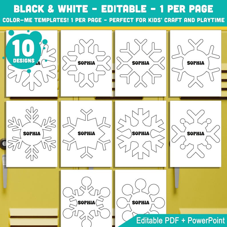 Editable Locker Labels, Cubby Name Tags, Snowflake Themed, Pre-colored ...