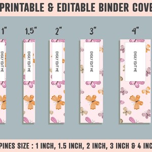 Colorful Butterflies Binder Cover, 10 Printable/editable Binder Covers ...