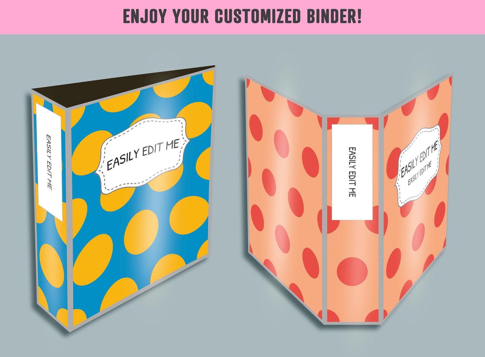 Pastel & Bright Colors Polka Dot Binder Cover 10 - Etsy