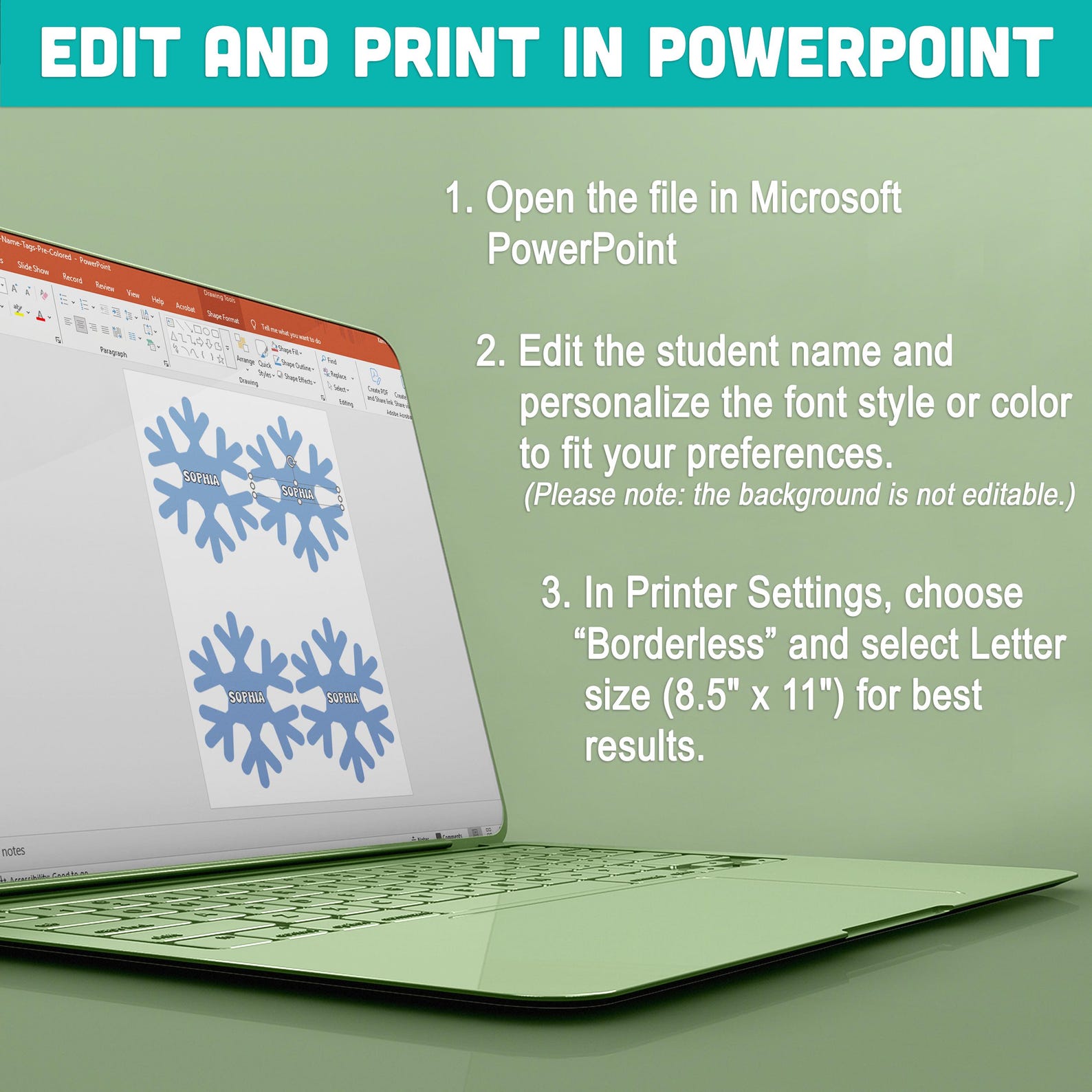 Editable Locker Labels, Cubby Name Tags, Snowflake Themed, Pre-colored ...