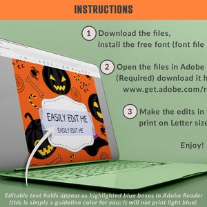 Halloween Cartoon Trick or Treat Binder Cover, 10 Printable & Editable ...