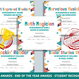 Editable End of the Year Activities, End of School Year Awards, Student ...