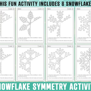 Snowflake Symmetry Worksheet, Snowflake Theme Lines of Symmetry ...