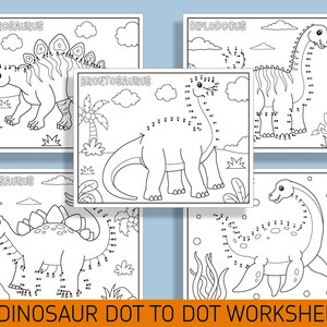 Roar Into Learning With 15 Dinosaur Dot-to-dot Worksheets: Perfect for ...