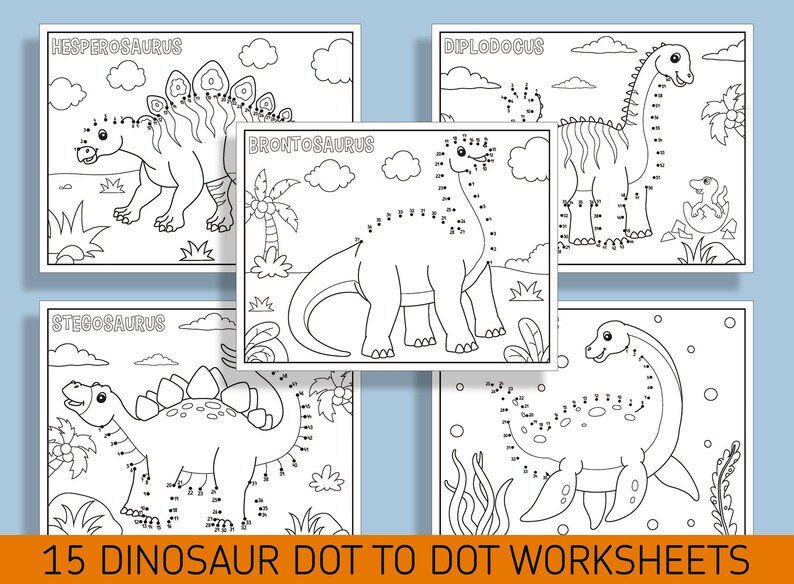 Roar Into Learning With 15 Dinosaur Dot-to-dot Worksheets: Perfect for ...