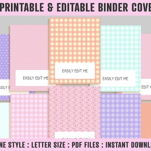 Planner Cover Printable, 10 Printable & Editable Binder Covers+spines ...