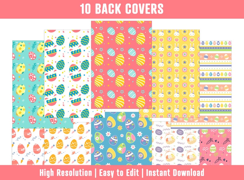 Powerpoint Binder Covers, 10 Printable/editable Easter Binder Covers ...