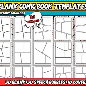 70 Comic Strip Templates, Create Your Own Comic Book, Includes: 30 ...