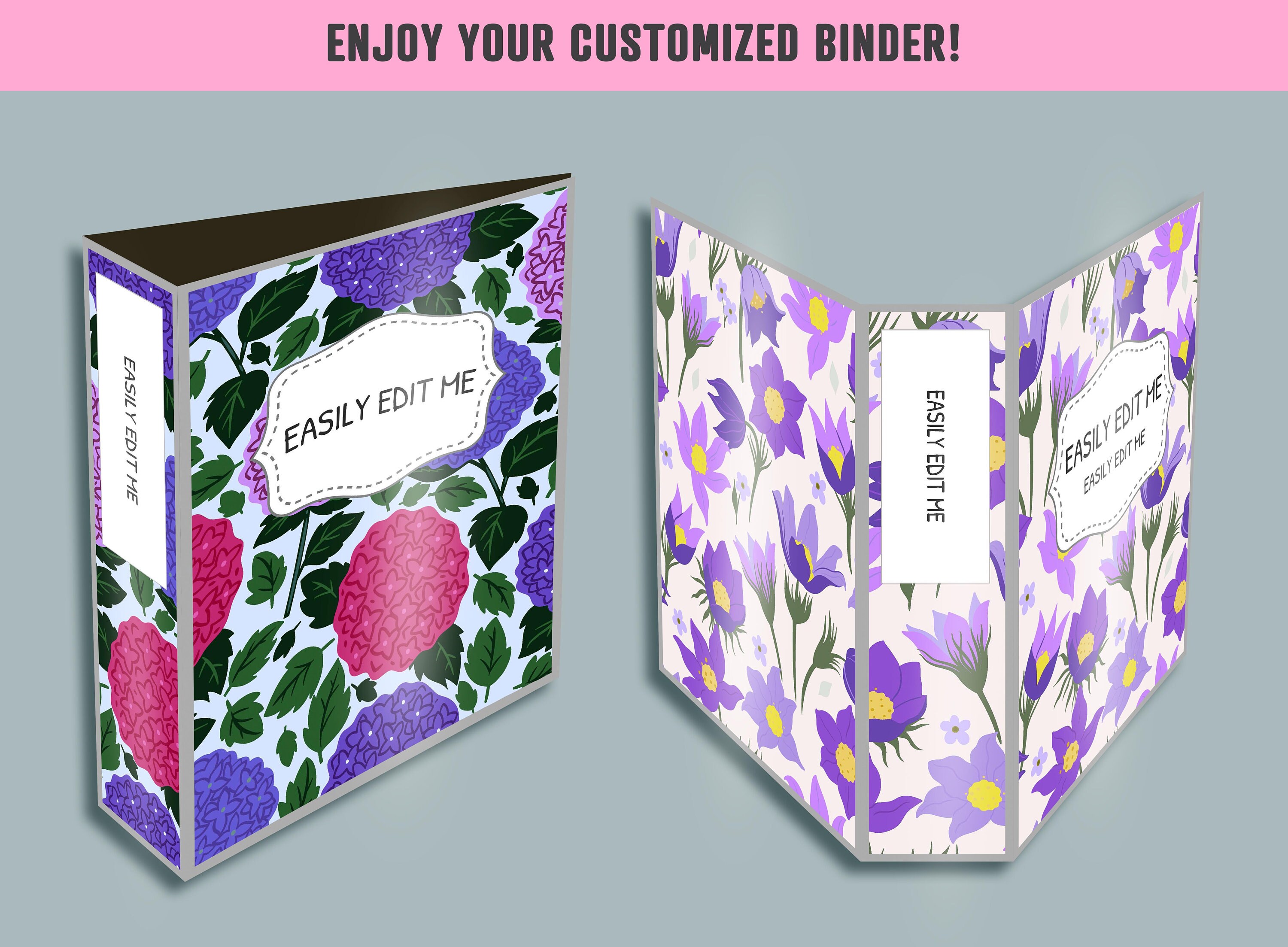 Blooming Flowers Binder Cover 10 Printable/editable Binder - Etsy