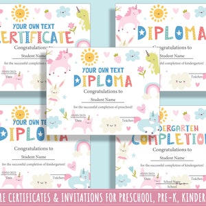Editable Graduation Certificates, Diplomas, and Invitations Template ...