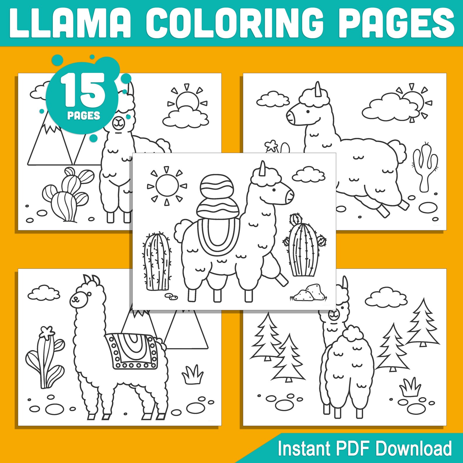 15 Simple Llama Coloring Pages for Kids – Perfect for Preschool ...
