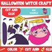 Cute Halloween Witch Craft Activity - Color, Cut, and Glue for Prek to ...