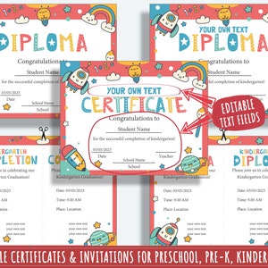 Editable End of Year Awards for Pre-k or Kindergarten Graduation ...