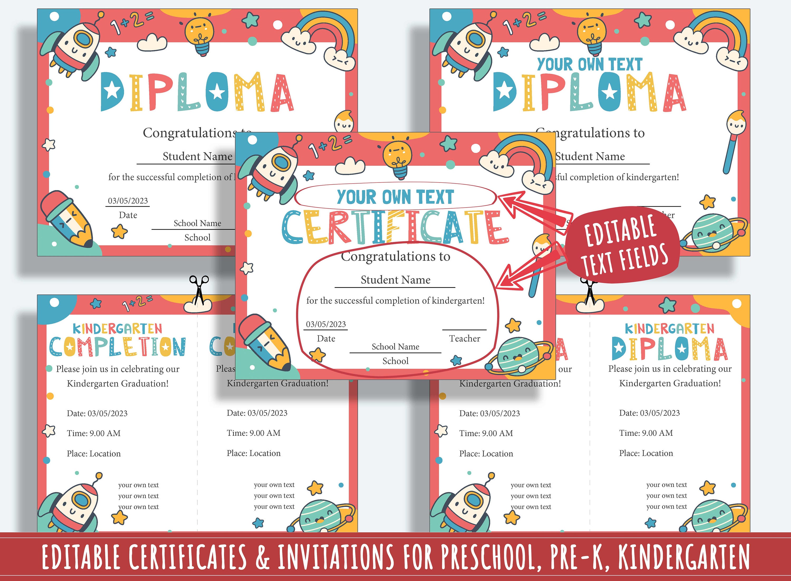 Editable End of Year Awards for Pre-k or Kindergarten Graduation ...