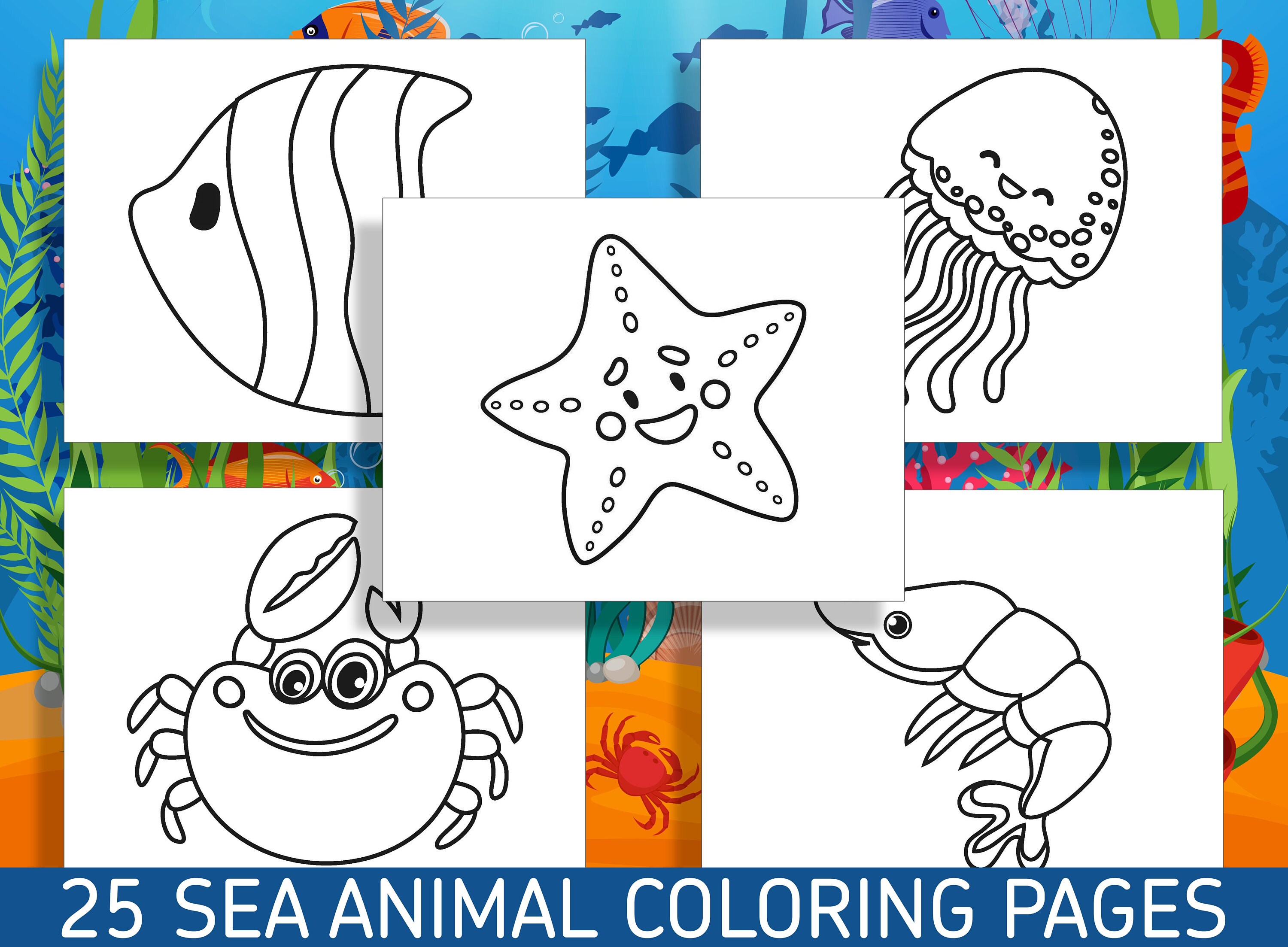Explore the Wonders of the Sea With 25 Adorable Coloring Pages Ideal ...