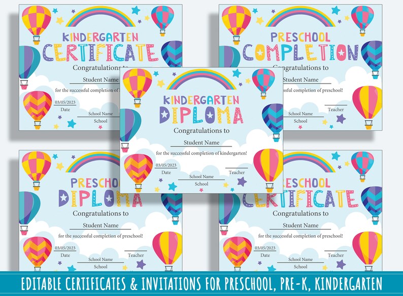 Student Certificates, Editable End of Year Diplomas, Certificates, and ...