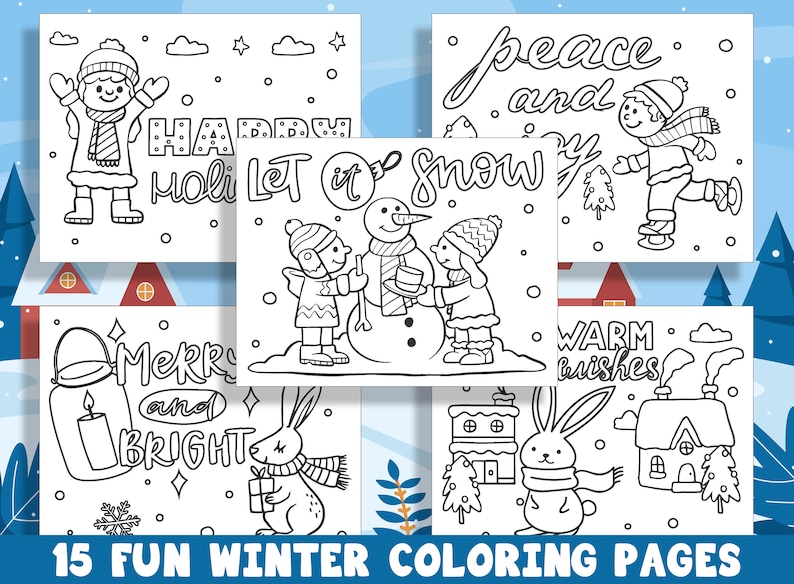 Fun Winter Coloring Pages: 15 Fun and Playful Designs for Preschool and ...