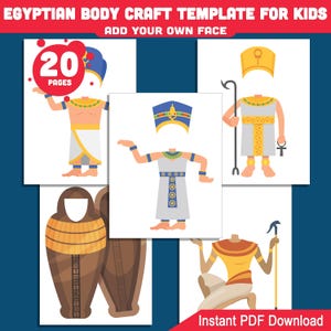 Egyptian Body Craft Template for Kids, Fun Cut and Paste Activity With ...