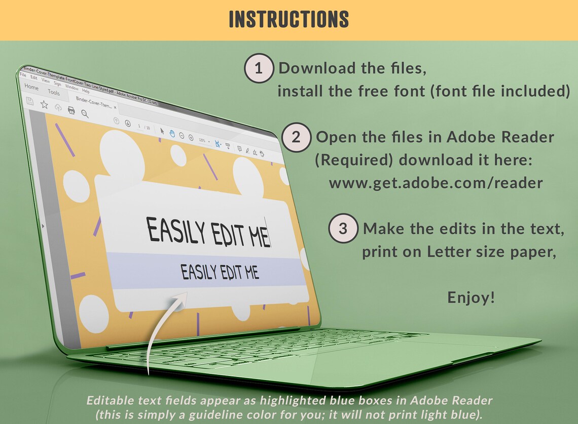 Binder Cover Template 10 Printable & Editable Binder - Etsy