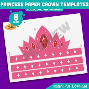Princess Paper Crown Templates – Printable Tiara, King and Queen ...