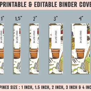 Gardening Binder Cover, 10 Printable & Editable Binder Covers+spines ...