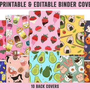 Food Binder Cover, 10 Printable & Editable Covers+spines Binder Insert ...
