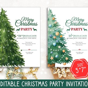 Editable Christmas Party Invite Template, Choose From 2 Designs & 2 ...
