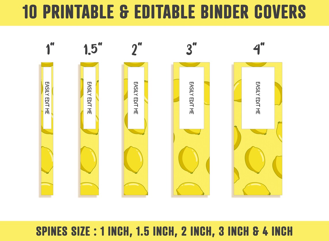 Binder Cover Printable Editable 10 Coversspines Binder - Etsy