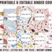 Binder Cover Sewing Pattern, 10 Printable/editable Covers+spines ...
