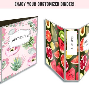 Fruit and Floral Binder Cover, 10 Printable & Editable Binder Covers ...