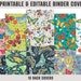 Butterfly Binder Cover, 10 Printable Editable Covers+spines, Binder ...