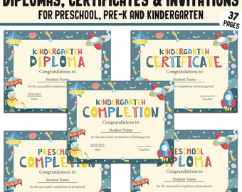 Editable End of the Year Certificates, Diplomas & Invitations for ...