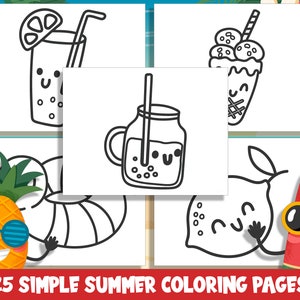 25 Cute Simple Summer Coloring Pages for Kids: High-resolution PDF Book ...