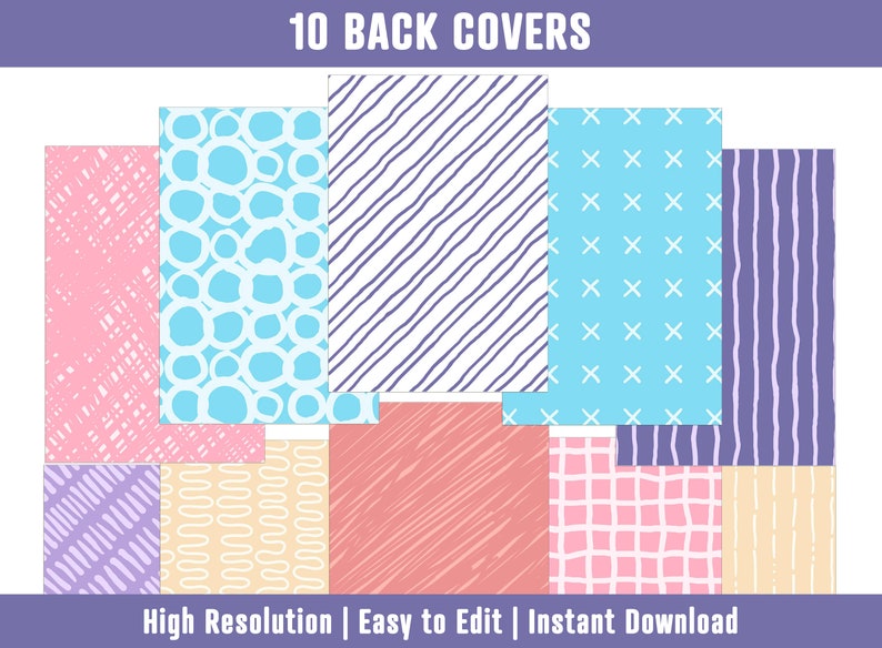 Powerpoint Binder Covers, 10 Printable/editable Abstract Doodle ...