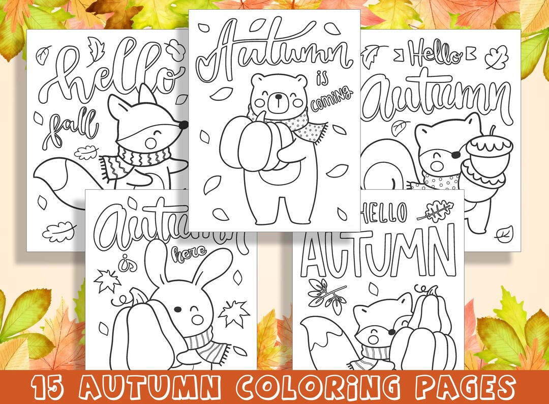 15 Beautiful Autumn Coloring Pages for Preschool and Kindergarten Kids ...